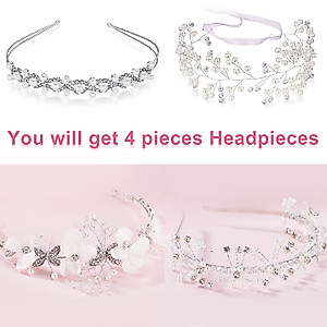 WILLBOND Flower Girl Headpiece - Princess Headband with Pearls for Wedding, First Communion, Hair Accessory