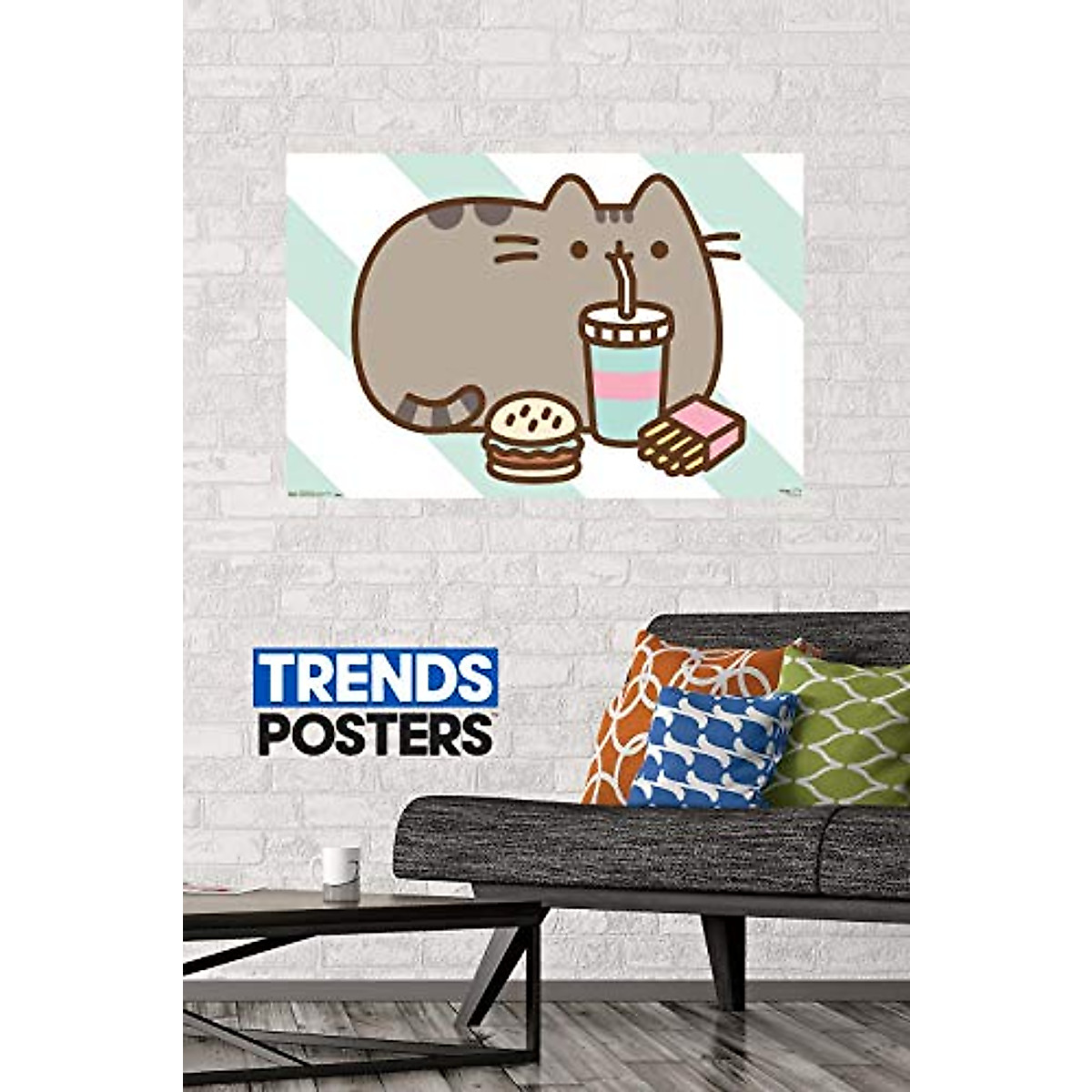 Trends International Pusheen - Food Wall Poster, 22.375" x 34", Poster & Mount Bundle