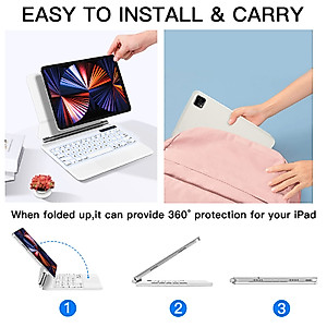 Tiaota Magnetic Keyboard Case for iPad Pro 11/10.9‑inch (3rd/2nd gen and ipad Air 5th gen), Magic Keyboard Case with iPadOS Shortcuts, Floating Cantilever Stand, with Backlit, Multi-Touch Trackpad