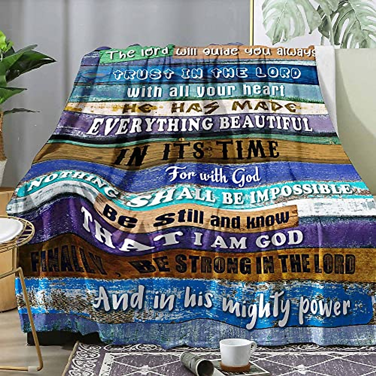 OUXIOAZ Christian Gifts for Women, Bible Verse Blanket Religious Gift Healing Throw Blanket with Inspirational Thoughts Prayer Blankets Mother's Day Birthday Gifts Spiritual Gifts for Women 50"x60"