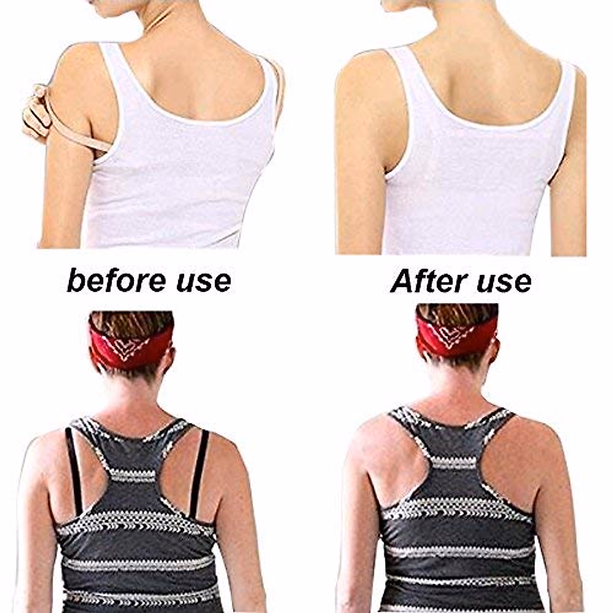 Fnoko Bra Strap Clips Anti-Slip Buckles Conceal Straps - for Back for Women 15 Pack (15 Pack)