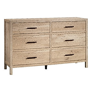Sauder Pacific View Engineered Wood Metal and Plastic Dresser in Prime Oak