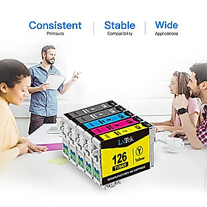 LxTek Remanufactured Ink Cartridge Replacement for Epson T126 126 to use with Workforce 545 645 845 630 840 WF-7510 WF-3520 WF-3540 WF-3530 WF-7510 Printer (5-Pack)