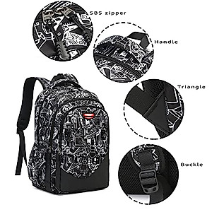 Asge School Backpack Boys Teenage Nylon Large School Bags Girls Satchel Kids Backpacks Print School Bags for 3-5 Years School Bags for Boys Waterproof Satchel