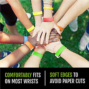 WristCo Variety Pack ¾” Tyvek Wristbands – 500 Pack | Green, Yellow, Red, Orange, Blue | Waterproof Paper Bracelets for Concerts & Events