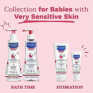 Mustela Baby Soothing Cleansing Gel - Fragrance-Free Hair & Body Wash for Very Sensitive Skin - with Natural Avocado Perseose & Schizandra Berry - 10.14 fl. oz.