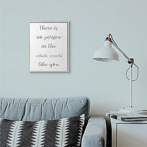 Stupell Industries No Person Like You Family Home Blue Inspirational Word, Design by Artist Daphne Polselli Wall Art, 16 x 20, Grey Framed