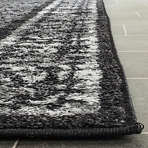 SAFAVIEH Adirondack Collection Accent Rug - 2'6" x 4', Black & Silver, Distressed Design, Non-Shedding & Easy Care, Ideal for High Traffic Areas in Entryway, Living Room, Bedroom (ADR110A)