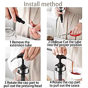 Sauce Squeeze Bottle, No Drip,Lead-Free Glass Bottles,17 Ounce Big Olive Oil Dispenser Bottle Set, Ketchup Salad Dressing Honey Oil Presser,Sticky Sauce Squeeze Bottle for Kitchen and BBQ(2 Pack)