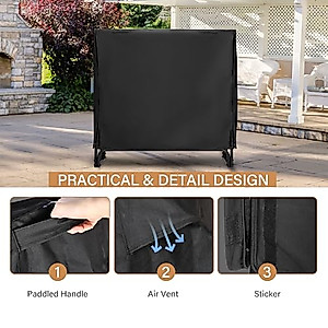 LIBMALL 4ft 600D Oxford Heavy Duty Waterproof Outdoor Firewood Log Rack Cover