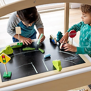 Guidecraft Sensory Table System with Lid for Kids - Sand and Water Table with Large Play Bin, Chalkboard, and Arch | Toddler Activity Table Center for Indoor and Outdoor Use