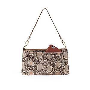 HOBO Darcy Sleek Crossbody Handbag For Women - Top Zipper Closure With Tassel Detail and Patterned Interior, Chic and Stylish Handbag Metal Snake One Size One Size