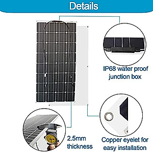 DSJ 12V 300W Monocrystalline Solar Panel - Home Flexible Solar System Kit with 12V 10A Solar Controller for Rv, Boat, Cabin, Caravan