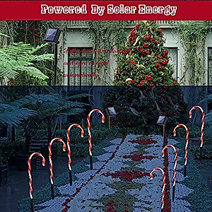 Fcysy Solar Christmas Lights Outdoor Waterproof, 4 PCS Xmas Candy Cane Pathway Lights Solar Powered, Christmas Outside Decorations Yard Walkway Stake Lights for Holiday Lawn Garden Patio Décor