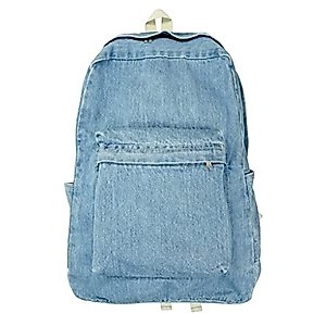 YunZh Denim Backpack Casual Style Lightweight Jeans Backpacks Classic Retro Travel Daypack Bookbags