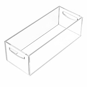 AITEE DVD/CD Storage Box 2 Packs, Acrylic Storage Container for Blu-Rays, Small Books/Booklets, Video Game Cases and Video Game Controllers, Storage Organizer for Countertop/Kitchen/Bathroom/Cabinet.