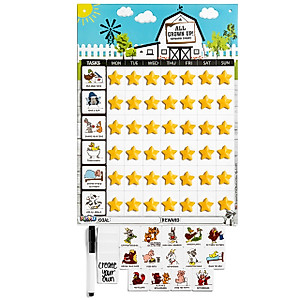 Playco Reward Chart for Kids Chores, Behaviors, Responsibility, Routines - Pre Assembled - Magnetic - A Must Have for Your Parenting Toolkit