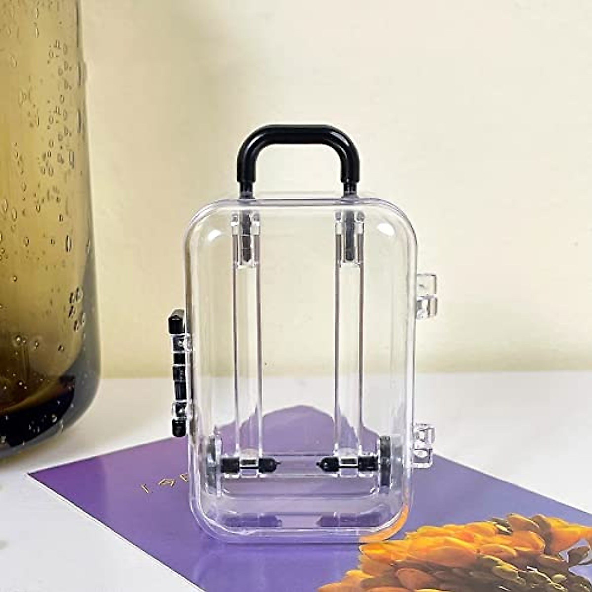 Bigougem Storage Box Fashion Organize Suitcase Style Storage Container Black