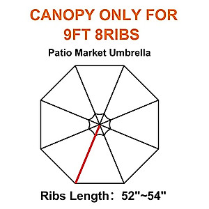 EliteShade USA Sunumbrella 9ft Replacement Covers 8 Ribs Market Patio Umbrella Canopy Cover (CANOPY ONLY)(Royal Blue)