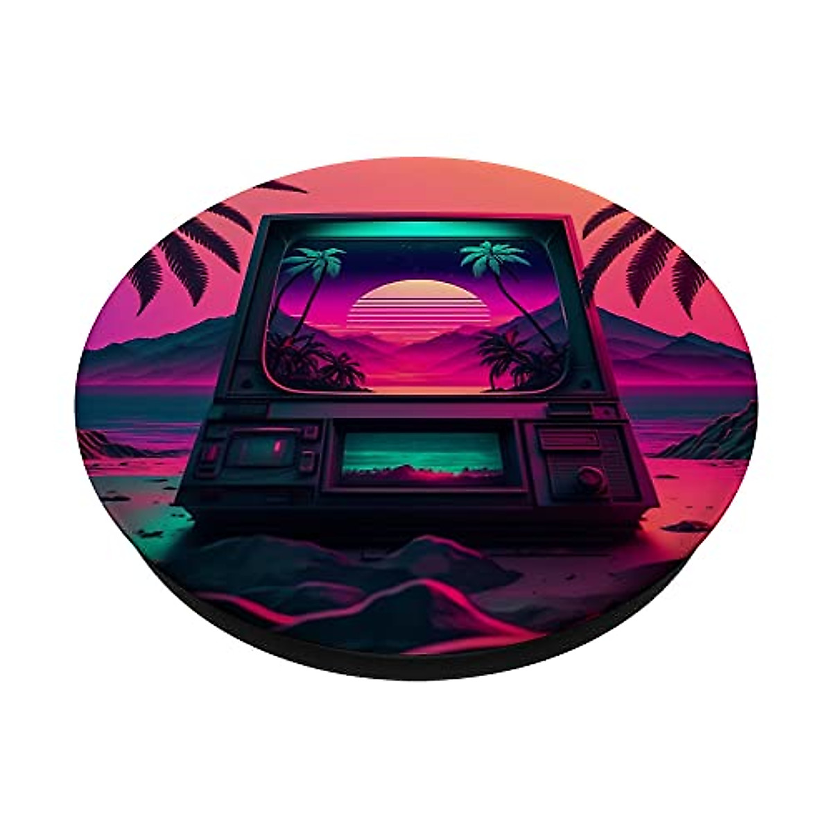 Vaporwave CRT TV Synthwave Aesthetic Retro 80s PopSockets Swappable PopGrip