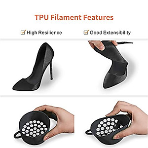 NOVAMAKER TPU Filament 1.75mm, Black Flexible TPU 3D Printer Filament with 20g Cleaning Filament, 2.0lbs Spool, Dimensional Accuracy +/- 0.05mm, 95A Soft TPU Black