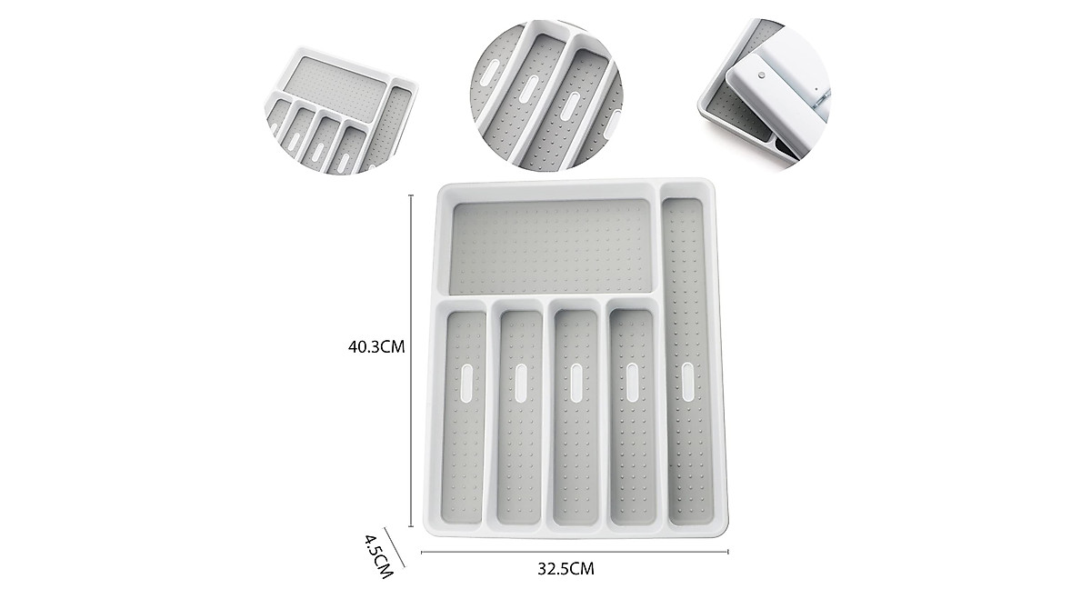 Uniturcky Classic Large Cutlery Tray, Silverware Tray for Drawer, 6 ...