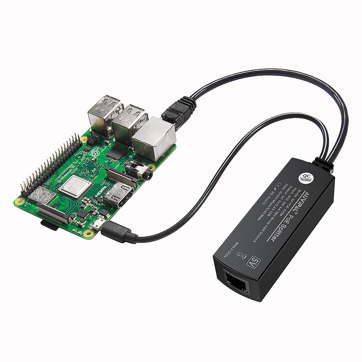 AuviPal 802.3af/at Compliant PoE Splitter (2 Pack), PoE to Micro USB 5V Power and 100Mbps Ethernet Adapter for Raspberry Pi, Fire TV Ethernet Adapter, Chromecast, Wyze Cam v2, Arlo 2 Pro, NanoPi