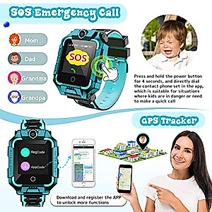 LiveGo 4G Kids Smart Watch for Boys Girls, Liftable Waterproof Safe Smartwatch Phone with 360° Rotatable GPS Tracker Calling SOS Camera WiFi for Kids Children Students Ages 3-12 Birthday Gifts