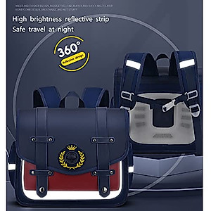 GANYGLE Cute cartoon cute huge capacity bookpack waterproof back to school backpack Horizontal board Backpack (Blue Large)