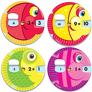 Carson Dellosa EZ-Spin Addition Math Manipulative, 18 Piece Bulletin Board Cutouts, Addition Bulletin Board and White Board Decorations, Math Classroom Décor