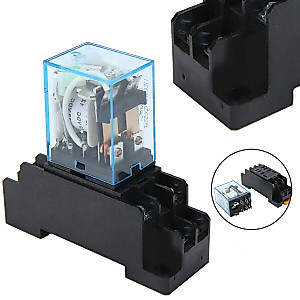 Gump's grocery 12V DC Coil Power Relay LY2NJ DPDT 8 Pin HH62P JQX-13F with Socket Base