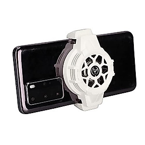 Phone Cooler,Ultra Quiet Cell Phone Radiator with Full Color LED Lights, USB Charging Cable and a High Speed Fan for 2.56in-3.34in (Width) Mobile Phones(White)