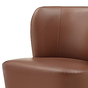 Ball & Cast Swivel Accent Chair with Brown Faux Leather in living bedroom office nursery room