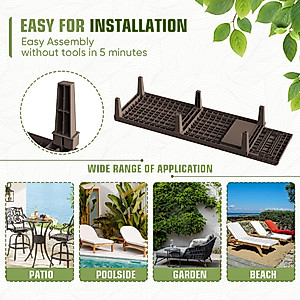 Greesum Outdoor Chaise Lounge Chairs Set of 2 with 5-Position Adjustable Backrest, Waterproof PE Sun Loungers for Garden Pool Beach Patio Deck Sunbathing, Dark Brown