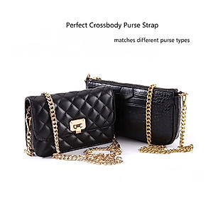 Xiazw 47'' Light Metal Crossbody Purse Chain Straps Replacement for Bag Handbag (Black)