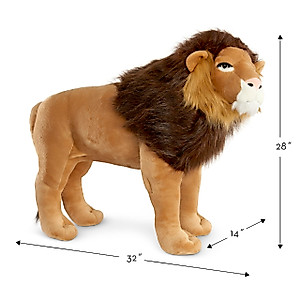 Melissa & Doug Standing Lion Lifelike Stuffed Animal with Full Mane, More Than 2 Feet Tall, Nearly Three Feet Long Brown