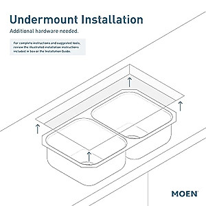 Moen G18121 1800 Series 30-Inch X 21-Inch Stainless Steel 18 Gauge Single Bowl Farmhouse Kitchen Sink
