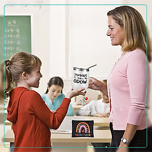 Rtteri 36 Pcs Christmas Gifts Teacher Appreciation Gifts in Bulk for Women 12 Insulated Tumblers Coffee Mug, 12 Makeup Bag and 12 Keychains, Thank You Retirement Gifts for Teachers (Multicolor)