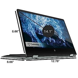 Gateway 2-in-1 Elite Notebook, 14.1" Touchscreen IPS FHD Display, 11th Gen Intel Core i7-1165G7, 8GB RAM, 1TB SSD, Backlit Keyboard, THX Spatial Audio, 2MP Camera, WIFI6, USB-C, Win 11 Pro