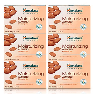 Himalaya Moisturizing Almond Cleansing bar, Body Soap for Soft and Healthy-Looking Skin 4.41 oz/125 g, 6 Pack