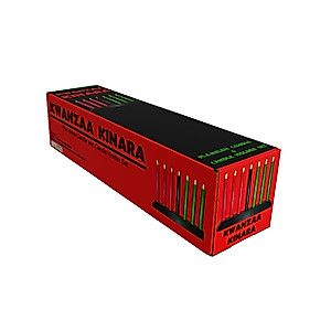 Kwanzaa Kinara Candle Holder Set with Flameless Battery Powered Electric Candles