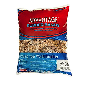 Alliance Rubber 26324 Advantage Rubber Bands Size #32, 1 lb Bag Contains Approx. 700 Bands (3" x 1/8", Natural Crepe) , Beige
