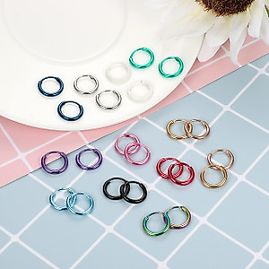 ORAZIO Small Stainless Steel Cartilage Earring for Women Endless Small Earrings Colorful Men Hoop Earring Set