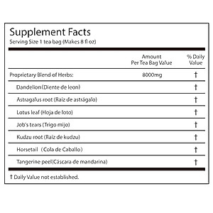 Herbmood Water Away Tea Bags for Edema Relief, Te de Diente de Leon y Cola de Caballo, Diuretico Natural para Desinflamar Retencion de Liquidos y Inflamacion, Horsetail for Lymphatic Drainage. 30 bags