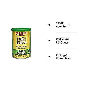 Clabber Girl Non-GMO Corn Starch, Gluten Free, 6.5 Ounce