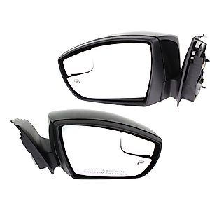 Kool Vue Driver & Passenger Side Power Heated Mirrors for Ford Focus 2015-2016 With Signal Light & Spotter Glass Paintable Sedan
