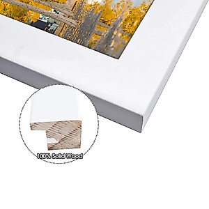 Golden State Art, Solid Wood 16x20 Wooden Picture Frame - for 16x20 Photos, 1-1/4-Inch Wide with Real Glass - Horizontal and Vertical Wall Display, Great for Engagement, Wedding, White, 1 Pack