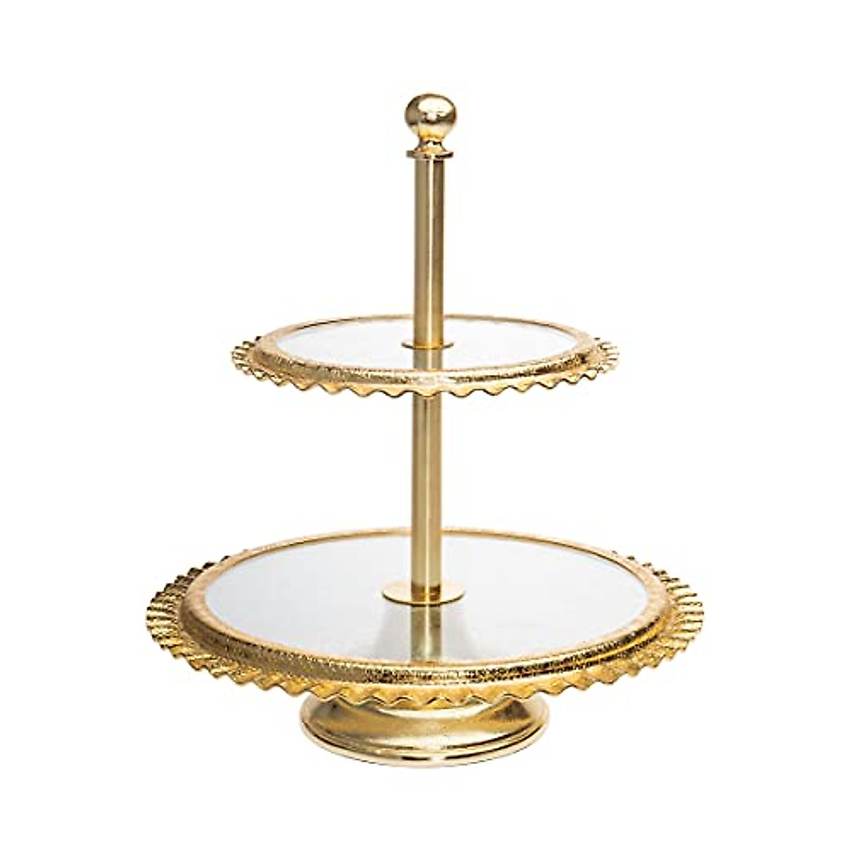 Godinger Ripple Gold 2 Tier Platter Tray