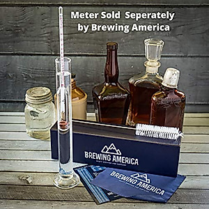 Glass Hydrometer Test Tube Jar & Cylinder Brush - Narrow Flask for Alcohol by Volume Test - Moonshine, Homebrew Beer, Home Wine Making Kits, Borosilicate Glass 3.3