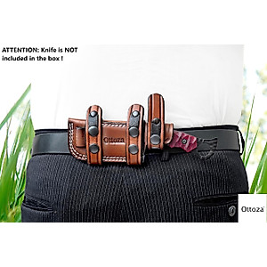 Ottoza Leather Knife Sheaths for Fixed Blade Knives, Small Knife Sheath RIGHT HAND Leather Knife Sheath for Belt, Leather Knife Holster Belt Knife Holder, Horizontal Knife Sheath for Belt No:126